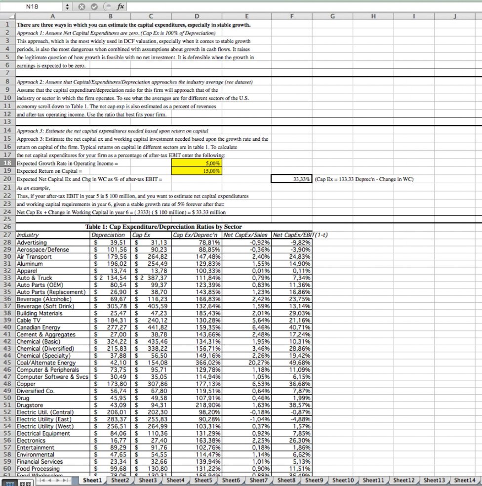 Net Capital Expenditures for a Firm - Eloquens