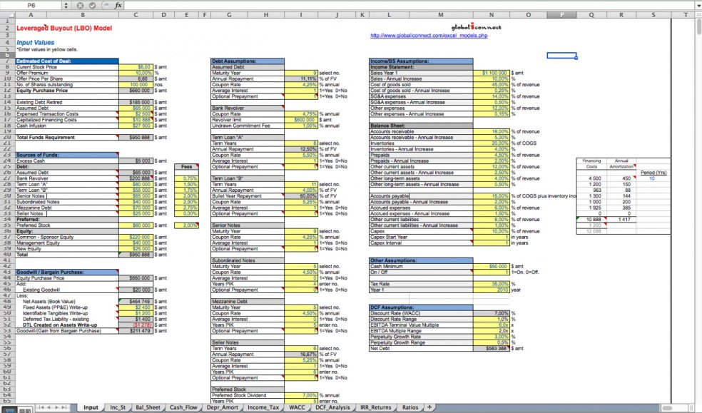 Leveraged Buyout (LBO) - DCF Excel Model - Eloquens