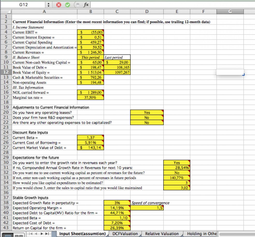 Valuation Model on Excel for Tough-to-Value Firms - Eloquens