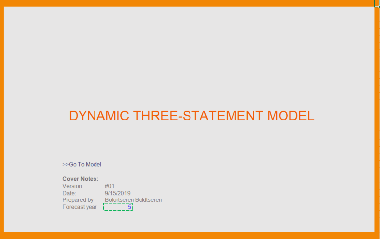Dynamic three-statement Excel Model - Eloquens