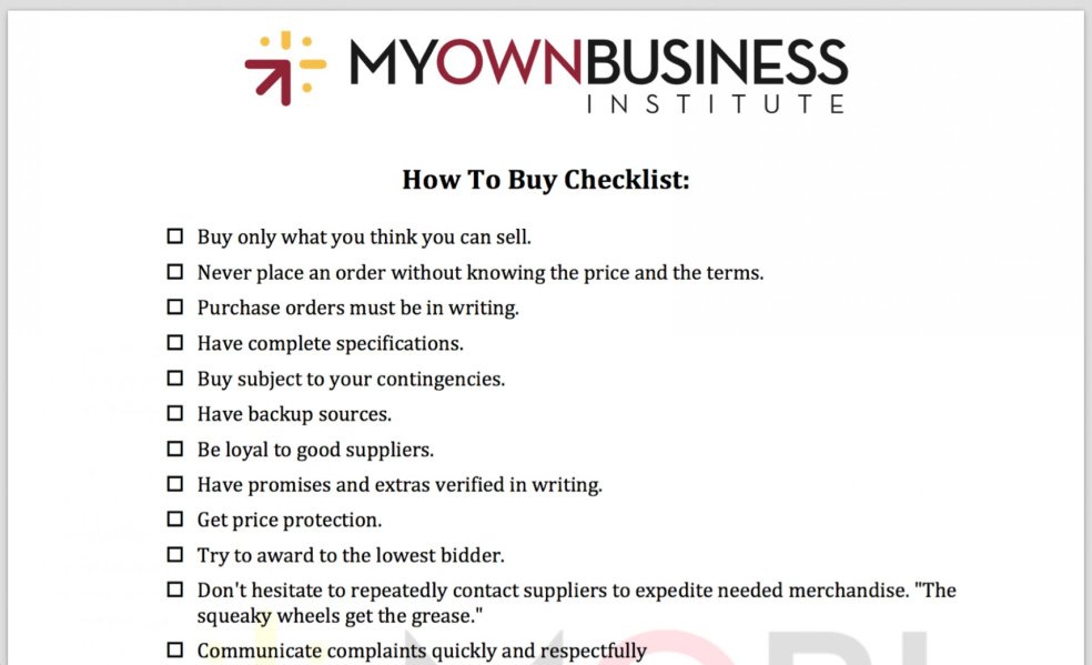 How to Buy Checklist - Eloquens