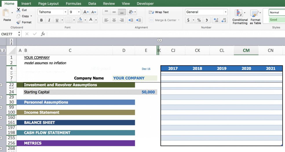 Simple 3-Statement Forecast Model - Eloquens