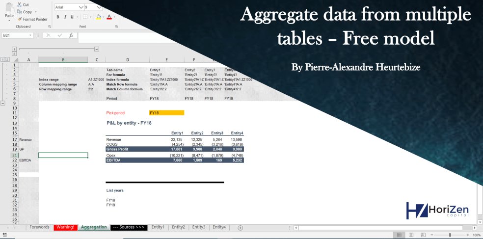 Best Practice to aggregate data from several tabs in excel - Eloquens