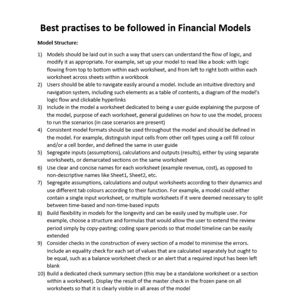 Financial Modeling Best Practices - Eloquens