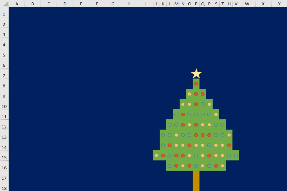 Simulate Christmas tree lights in Excel - Eloquens