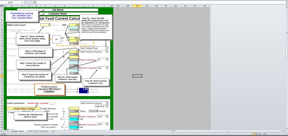 Fault Current Calculation Spreadsheet - Eloquens