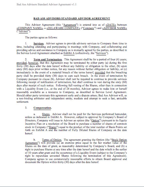 Standard Advisor Agreement - Eloquens