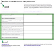 Management Assessment Questionnaire for Early Stage Investors - Eloquens