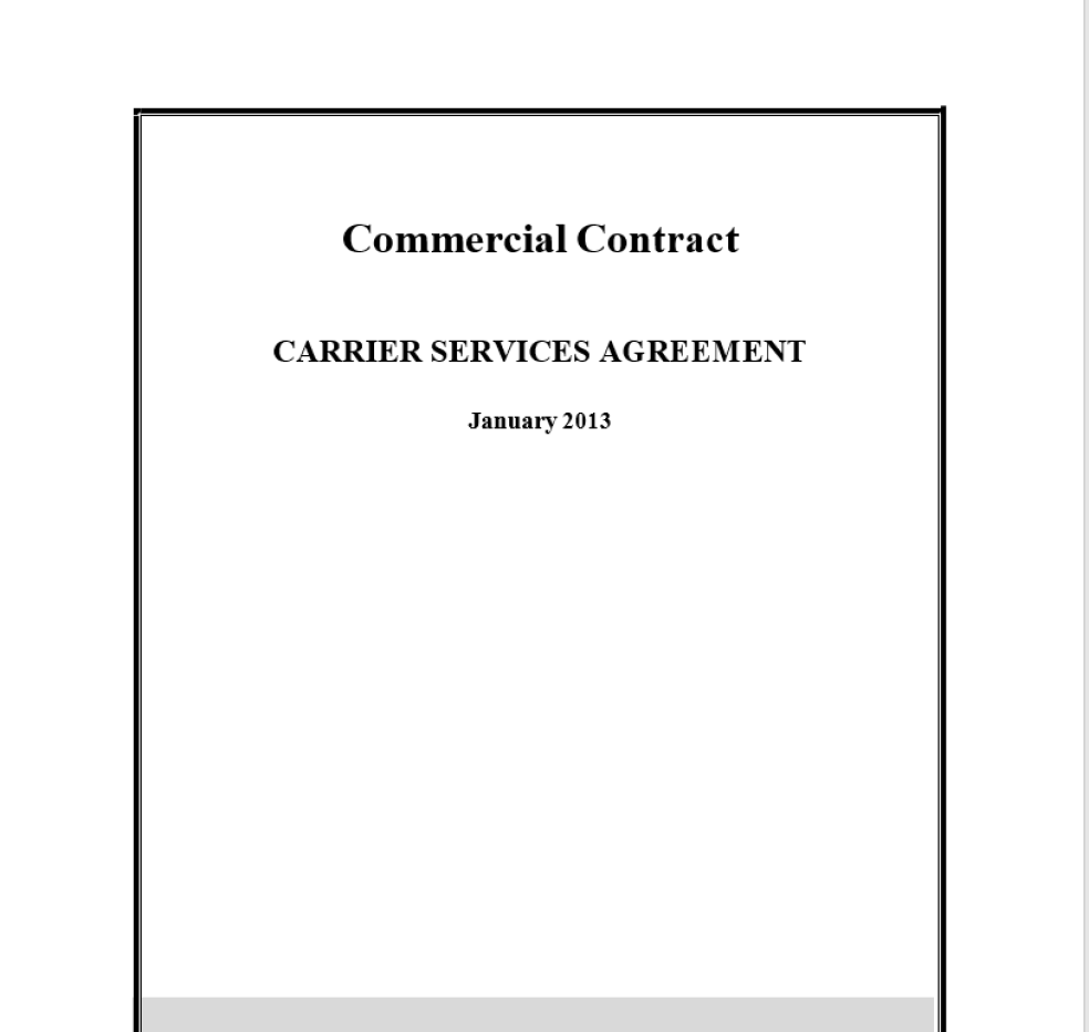 Commercial Contract: Carrier Service Agreement - Eloquens