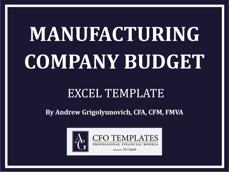 Manufacturing Company Budget Template - Eloquens