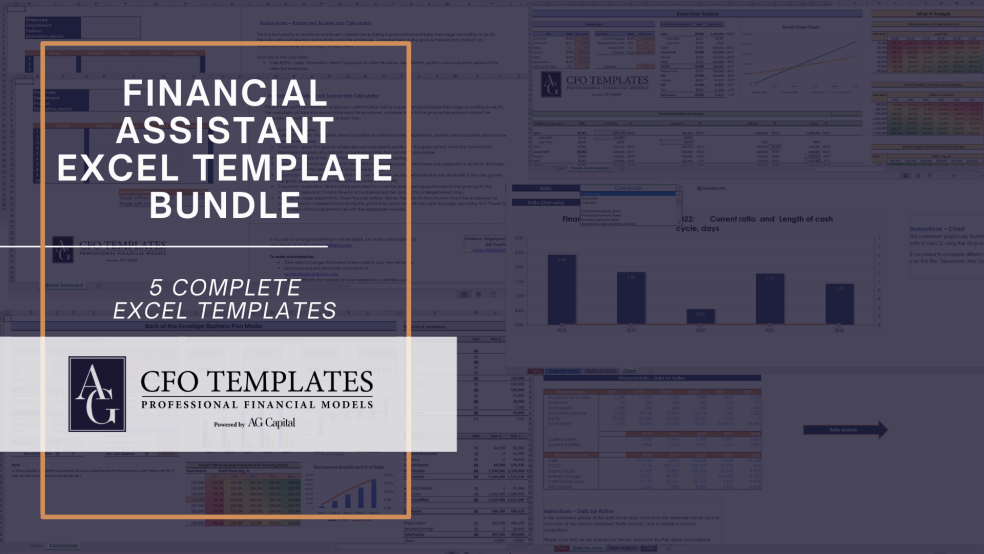 Financial Assistant Excel Template Bundle (5 core templates) - Eloquens