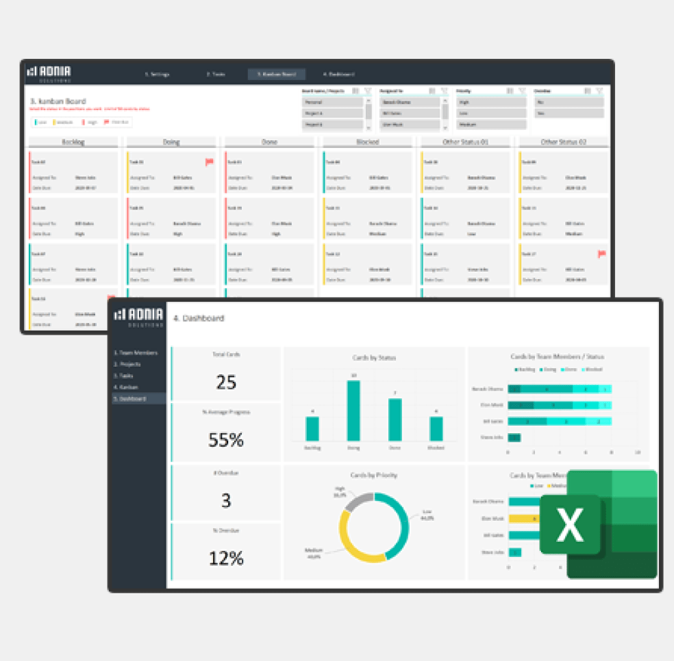Automated Kanban Excel Template 3.0 - Eloquens