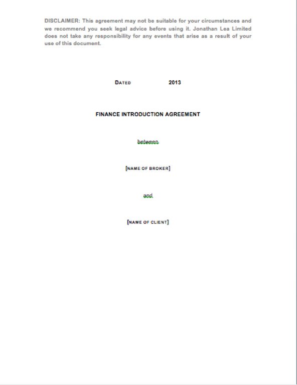 Finance Introduction Agreement Template - Eloquens