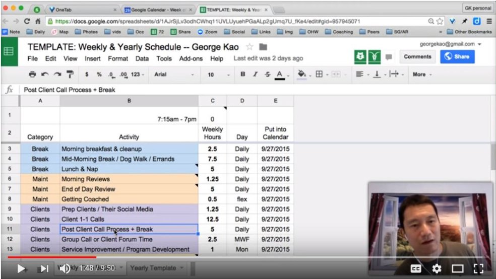 Weekly Schedule Planning Excel Tool - Eloquens